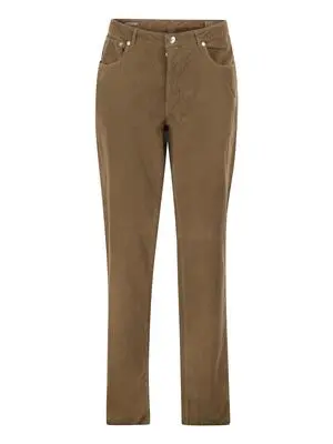 Brunello Cucinelli Five-pocket Cotton Corduroy Trousers - Brown