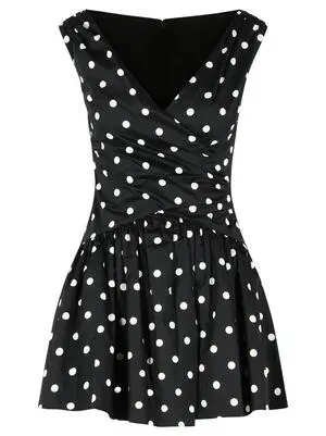 SELF-PORTRAIT Self Portrait 'Polka Dot' Black Cotton Dress Women