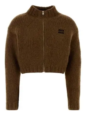 Miu Miu Cashmere Cropped Cardigan - Brown