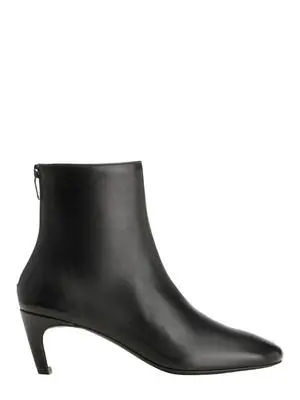 TOTEME Leather Ankle Boots - Black