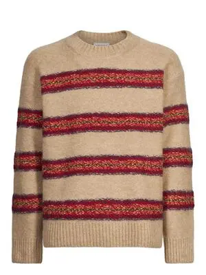 Dries Van Noten Striped Wool And Alpaca Blend Jumper - Cream