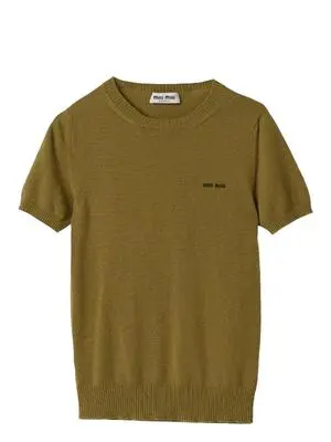 Miu Miu Cashmere Crew Neck Pullover - Green