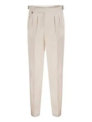 Brunello Cucinelli Tailored Cotton Trousers - White