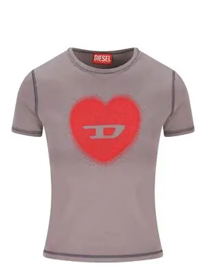 DIESEL® Diesel Women Heart Cotton T-Shirt Multicolor