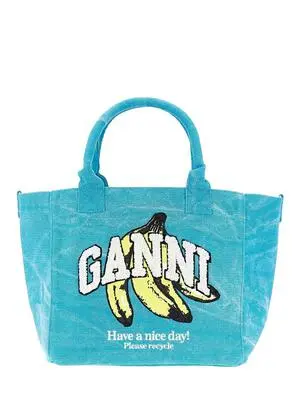 GANNI Banana Print Shopping Bag - Blue