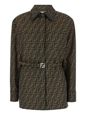 FENDI FENDI FF Monogram Belted Jacket