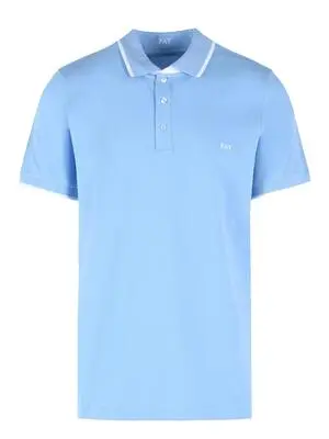 FAY Fay Light Blue Stretch Cotton Polo Shirt Men Blue