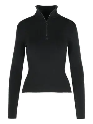 COURREGES Merino Wool Sweater - Black