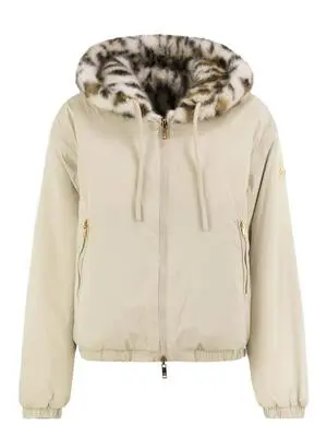 Moose Knuckles Reversible Animal-print Faux Fur Puffer Jacket - Cream