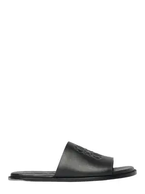 Loewe Anagram Flex Leather Sandals - Black