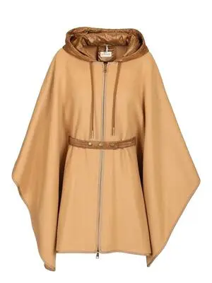 Moncler MONCLER Padded Wool Blend Cape Cream