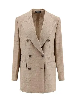Dolce & Gabbana Viscose And Linen Blazer - Multicolor