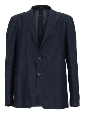 Tagliatore Denim Single-breasted Blazer - Multicolor