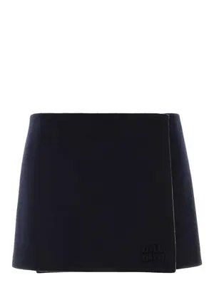 Miu Miu Virgin Wool And Cashmere Wrap Skirt - Blue