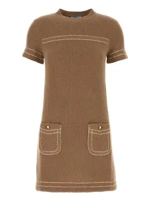 Prada Cashmere Mini Dress - Brown