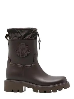 Moncler Matte Finish Round Toe Boots - Brown