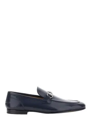 Gucci Blue Loafers 'jordan' With Horsebit On The Front And Low Heel In Leather For - Multicolor