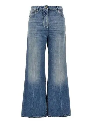 Valentino Garavani Vgold Details Flared Jeans - Blue