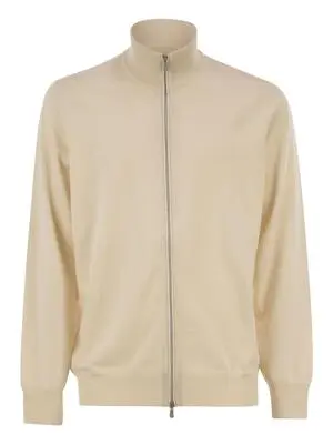 Brunello Cucinelli Cashmere Zip Up Cardigan - White
