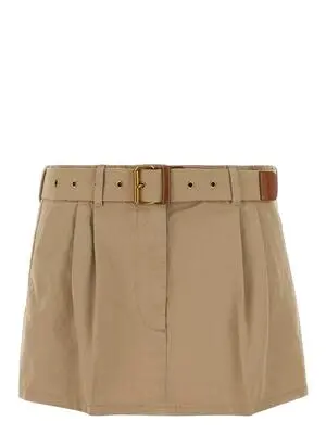 Miu Miu Cotton Mini Skirt - Cream