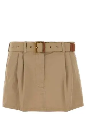 Miu Miu Cotton Mini Skirt - Cream