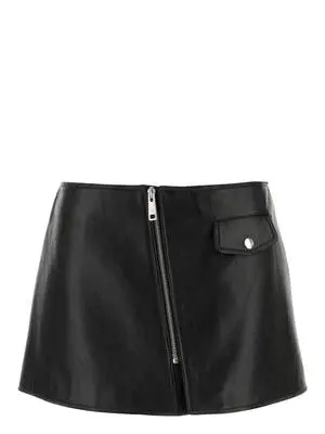 Prada Leather Mini Skirt - Black