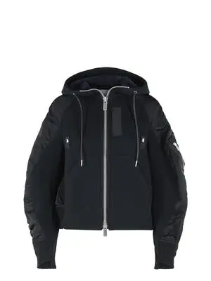 Sacai Cotton Blend Hoodie - Black