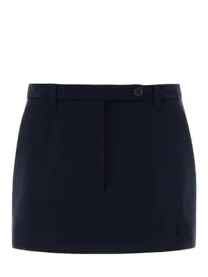Miu Miu Viscose Blend Mini Skirt - Blue