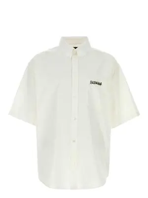 Balenciaga Poplin Oversize Shirt - White