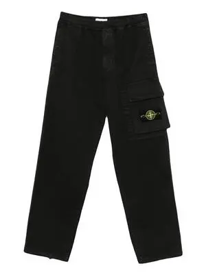 Stone Island Straight-leg Cargo Trousers - Black