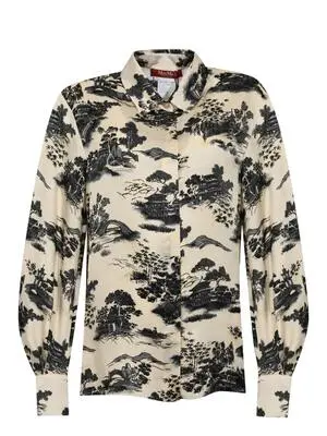 Max Mara Printed Silk Shirt - Black