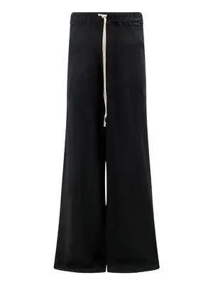 Rick Owens Bias Viscose And Silk Trousers - Black