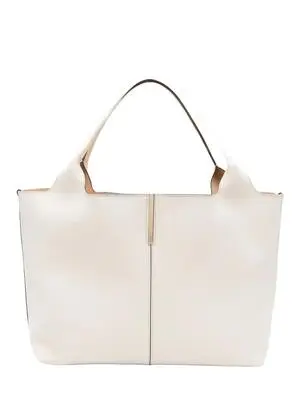 TOD'S Medium-small Leather Shopping Bag - White