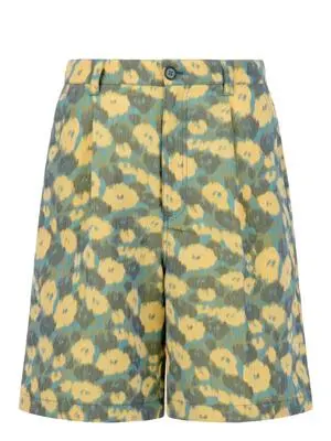 Marni Floral Pleated Shorts - Green
