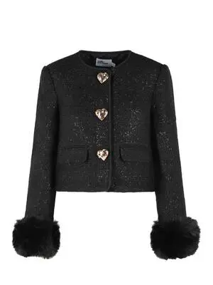 SELF-PORTRAIT Wool Blend Jacket - Black