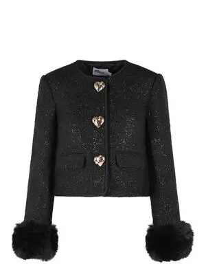 SELF-PORTRAIT Wool Blend Jacket - Black