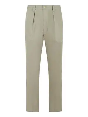Eleventy Cotton Straight Leg Pants - Gray