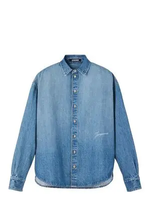 Jacquemus Jacquemus Men Button-Down Denim Shirt Blue
