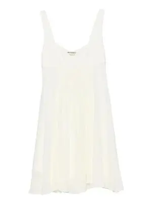 JW Anderson Sweetheart Pleated Flared Dress - White