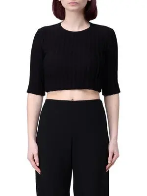 Max Mara Crop Knit Top - Black