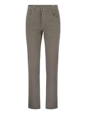 Brunello Cucinelli Garment-Dyed Five-Pocket Cotton Trousers Multicolor