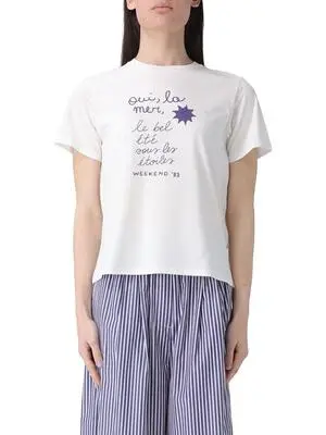 Max Mara WEEKEND MAX MARA Printed Cotton T-Shirt Cream