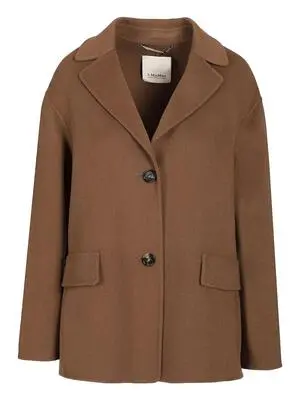 Max Mara Single-breasted Double Wool Jacket - Brown