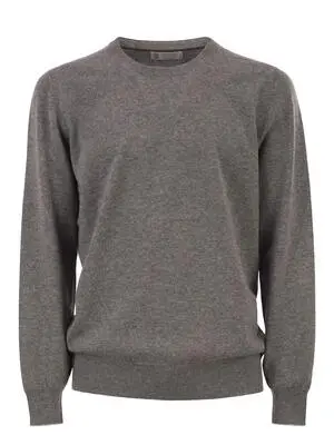 Brunello Cucinelli Brunello Cucinelli Men Pure Cashmere Crew-Neck Sweater Gray