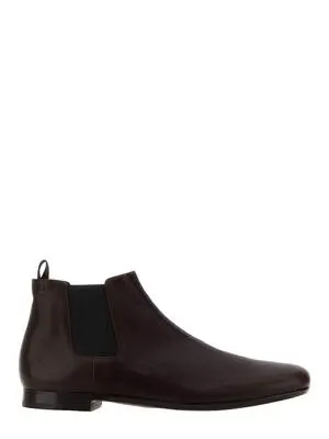 Prada Leather Chelsea Boots - Brown