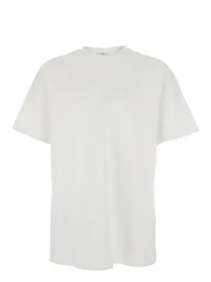 Givenchy Crew Neck T-shirt With Tone-on-tone Logo Patch On The Front In Cotton For - White
