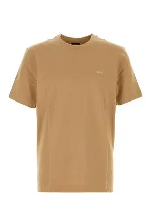 BOSS Boss Men Camel Cotton T-Shirt Brown