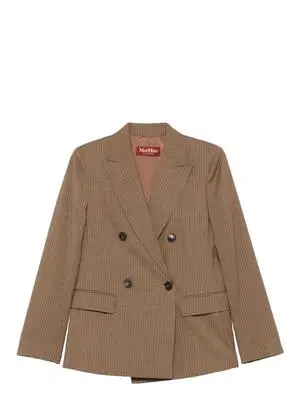 Max Mara Wool Pinstripe Double-breasted Blazer - Brown