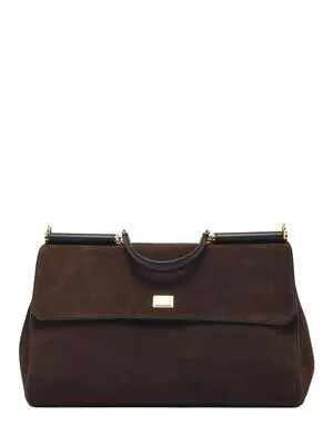 Dolce & Gabbana Dark Suede My Sicily Maxi Bag - Brown