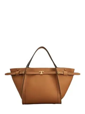 TOD'S T Signature Small Shopping Bag - Brown